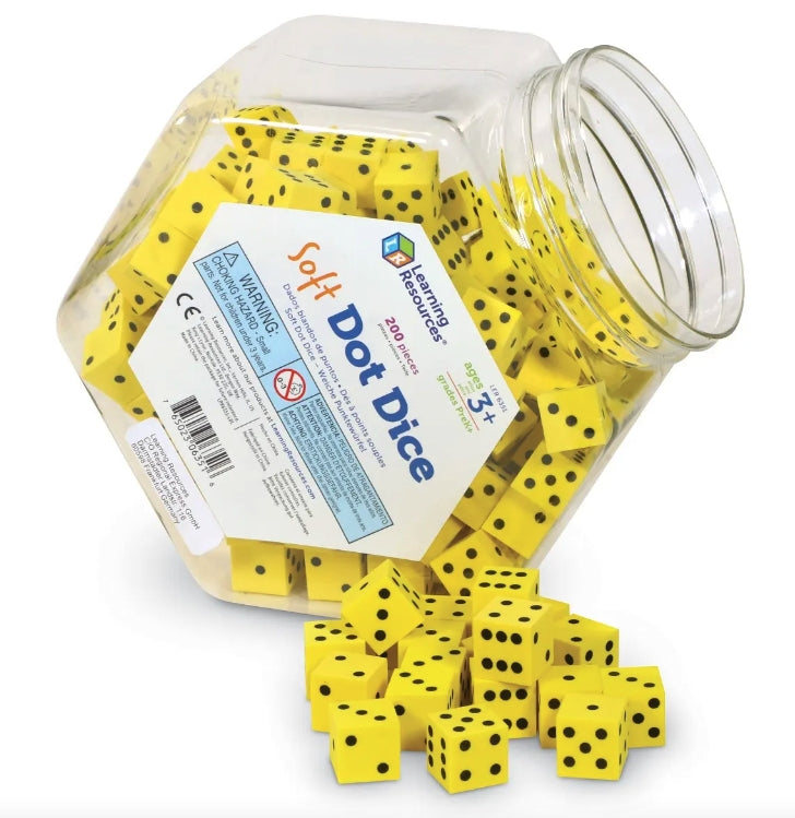 Myke, lydløse terninger med prikker | 200 terninger | Sunne Leker ...